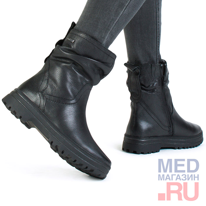 Полусапоги женские кожаные с искусственным мехом 8-8-26419-27-022 JANA ...